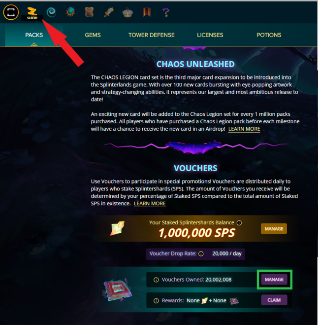 How to Transfer Vouchers – Splinterlands