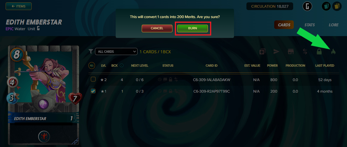Burning Cards – Splinterlands